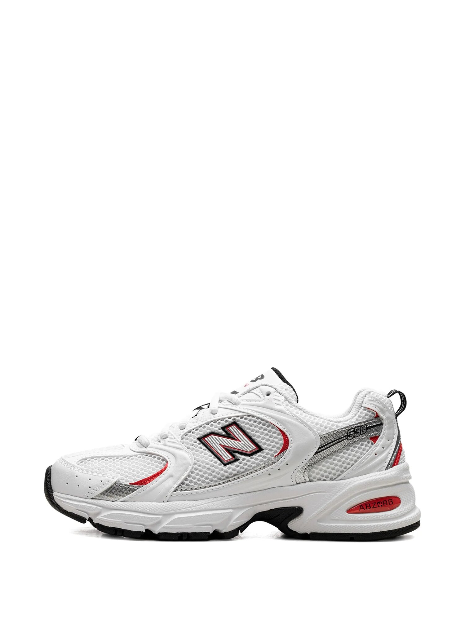 Кроссовки New Balance 530 White/Blast Red, размер 6,5 US, белый — фото 1