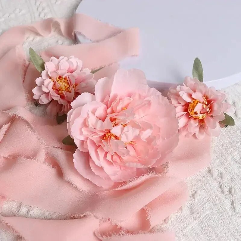 Розовые искусственные пионы для декора, 3 шт.