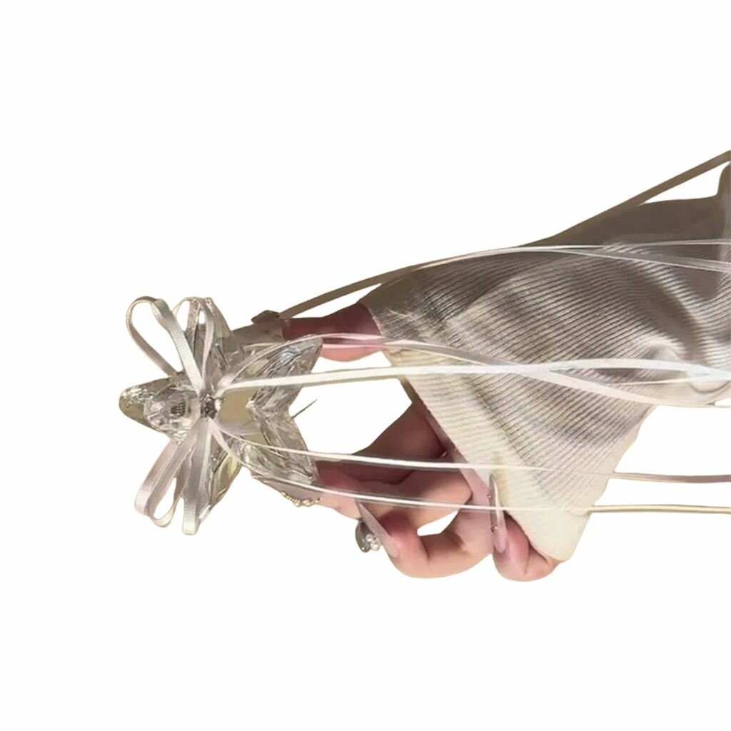 Сладкий серпантин в балетном стиле с красочным зажимом для захвата звезды-белый