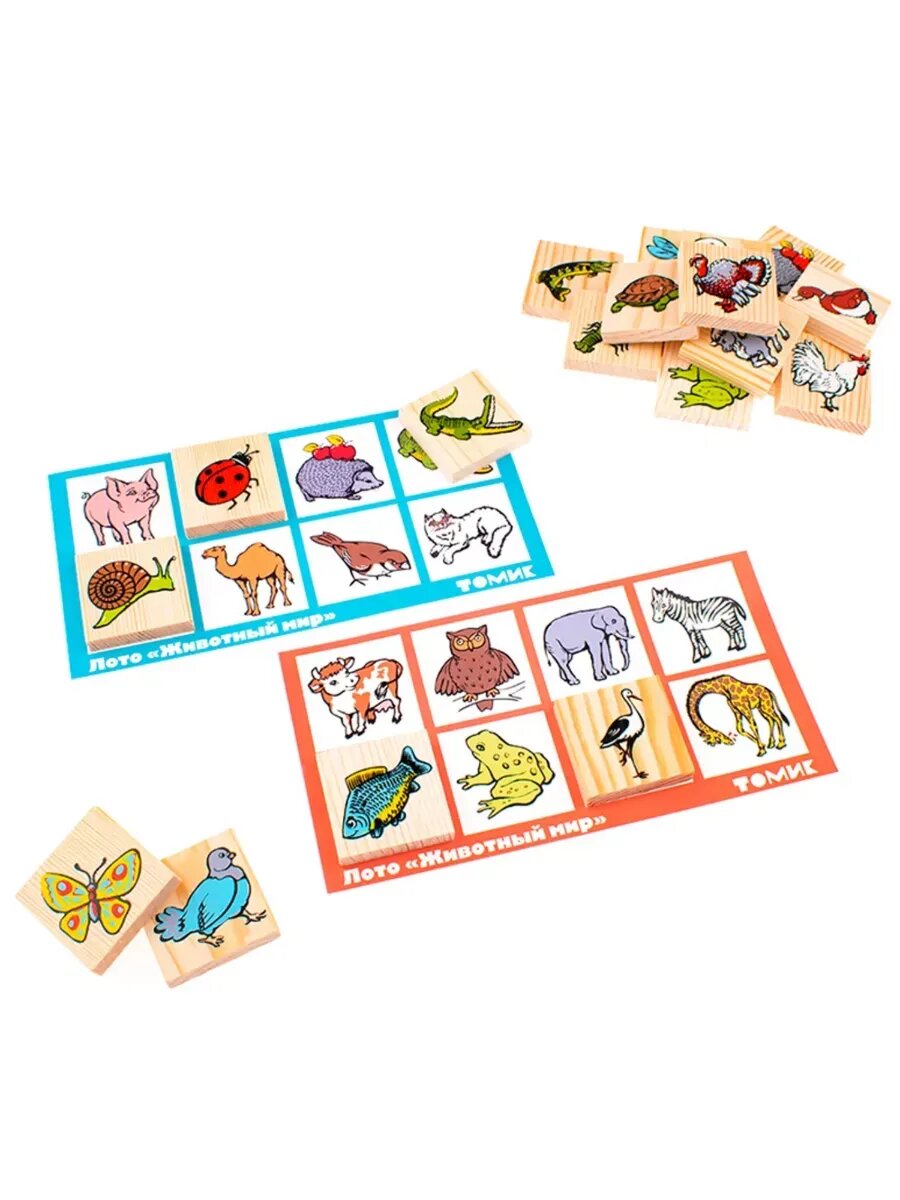 Лото "Животный мир" 6 карточек