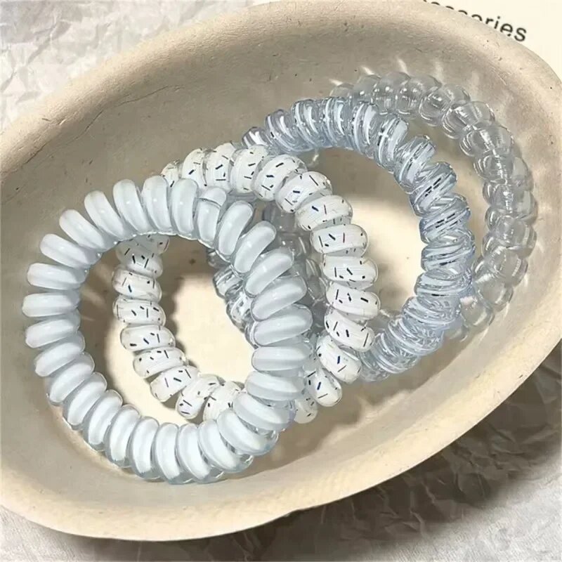 Спиральные резинки для волос фиолетовые и синие blue