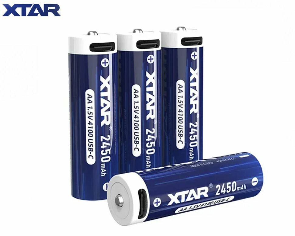Аккумулятор Xtar AA 1,5В 4100mWh/2450 mAh USB-C 4шт.