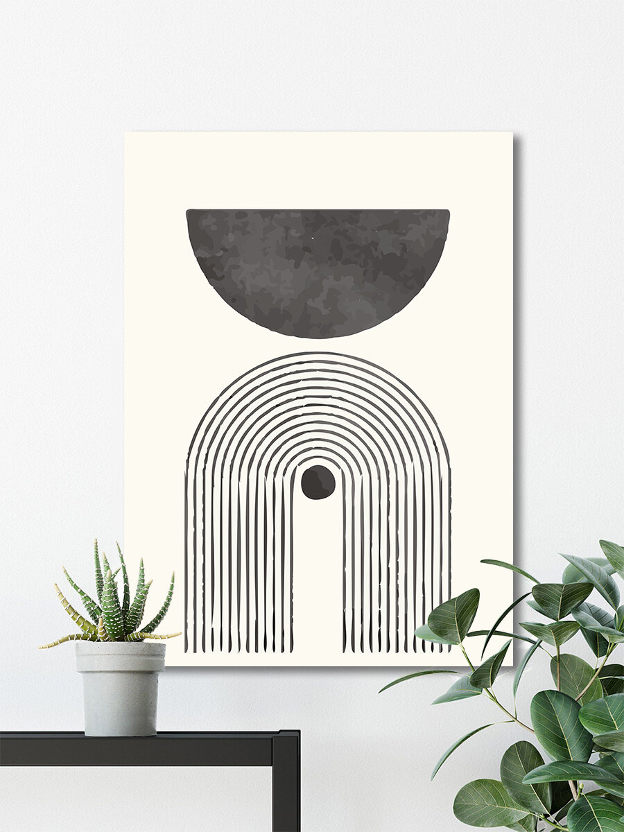 Сканди / Модерн, картина икеа / на стену для интерьера - черно белая, 40х60 см.