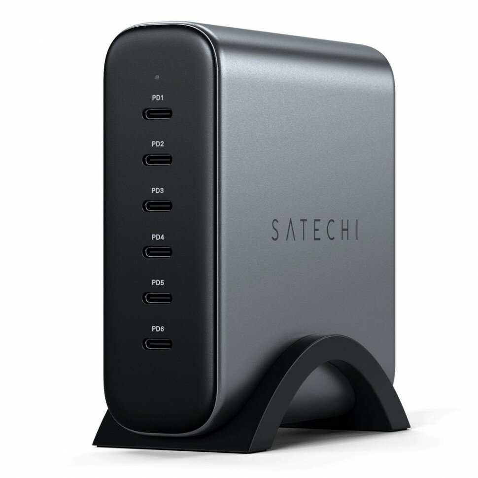 Зарядное устройство Satechi 200W USB-C 6-Port PD GaN (ST-C200GM-EU) серый космос