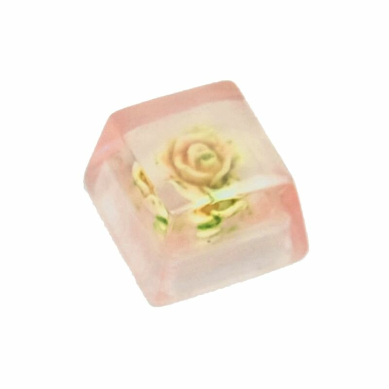 Колпачок для ключей из смолы-розовая роза