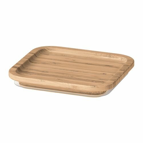 Герметичная крышка для контейнера 15х15 см из бамбука сохраняет свежесть продуктов и аромат для хранения и сервировки