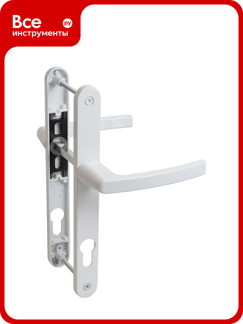 Комплект ручек булат РФ 85.25.02.9016 урал белая, с пружин. м/о 85, под пальчики для узкопроф. 15995, сталь