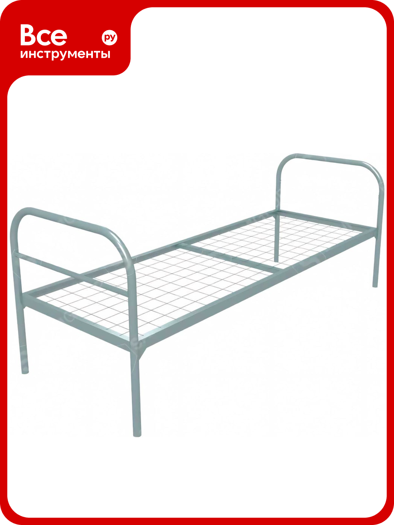 Кровать металлическая одноярусная SAMGRUPP "бюджет +" (900x1900, сетка 100x50) КО-Э-УС1 900х1900 (100х50), сварной сетки