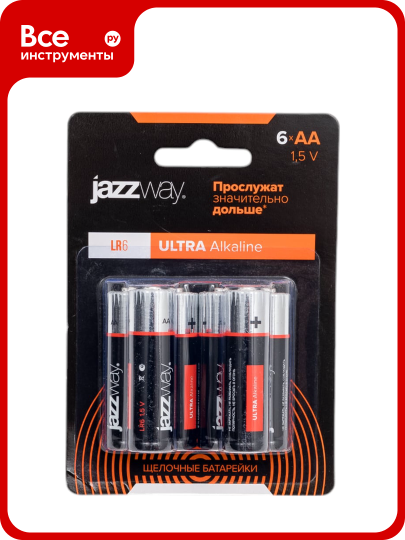 Батарейка Jazzway Элемент питания алкалиновый AA/LR6 1.5В ULTRA Alkaline BL- 6 (упаковка 6шт), серии