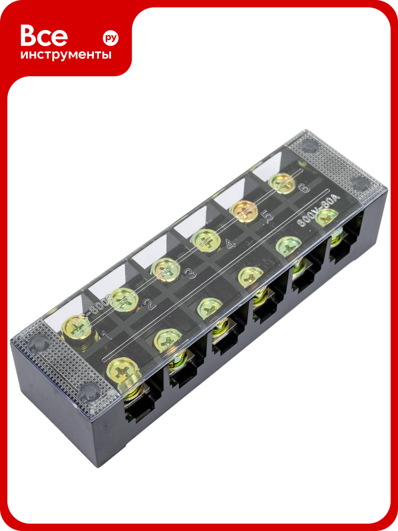 Клеммная колодка OXION 6 пар 60а OX-TB606