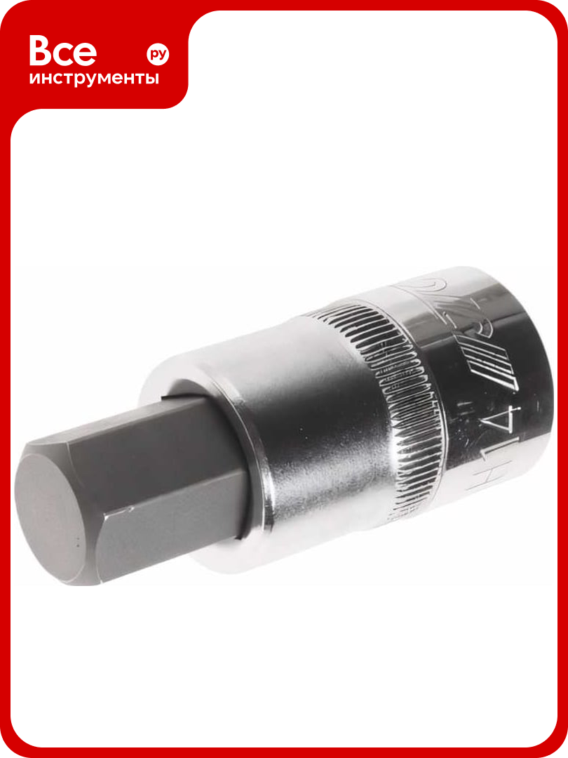 Бита‑головка JTC 45614 с шестигранным наконечником, патроном с подпружиненным шариком, выполнена из CrV сплава