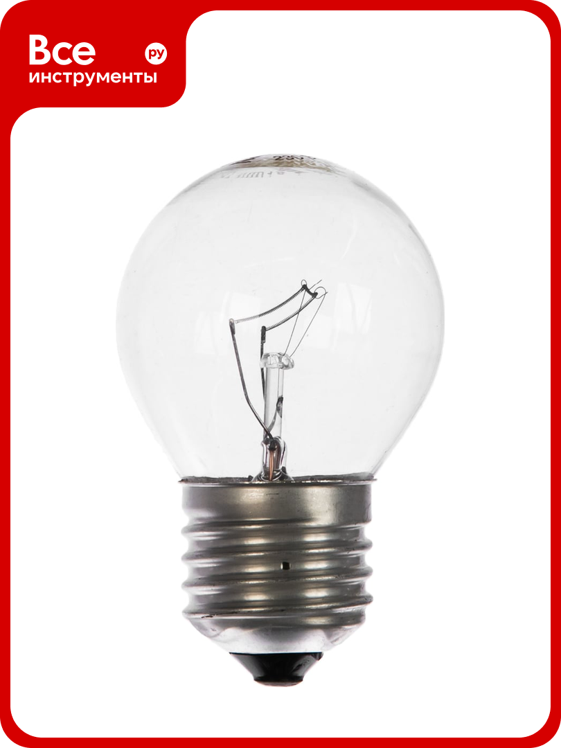 Лампа Navigator 60Вт Р45 E27 94312 – лампа накаливания с тёплым светом, прозрачный рассеиватель, для общего освещения