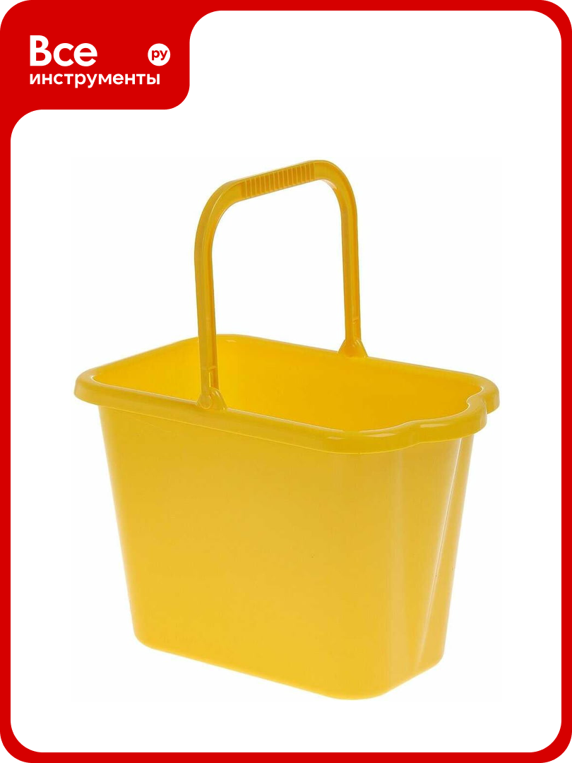 Ведро прямоугольное IDEA 9.5 л, М 2420 желтый, пластик, для хозяйственных нужд в качестве