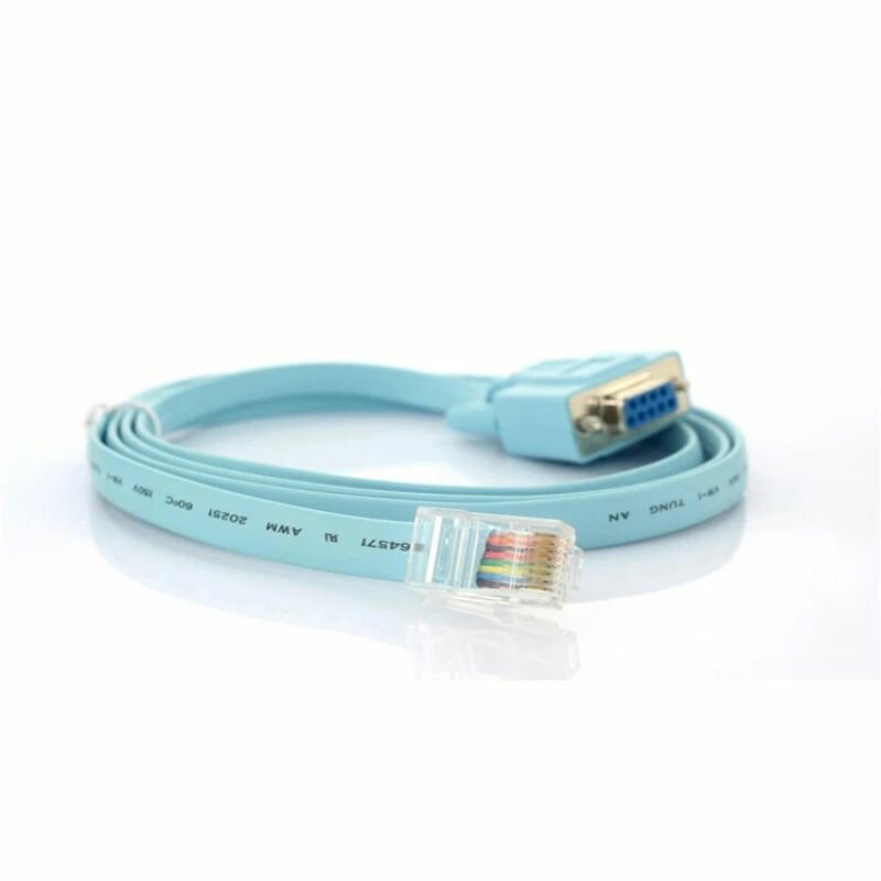 Для консольного кабеля Cisco RJ45 Cat5 Ethernet - RS232 DB9 COM-порт, последовательный сетевой адаптер, кабель, гнездо, маршрутизаторы, синий