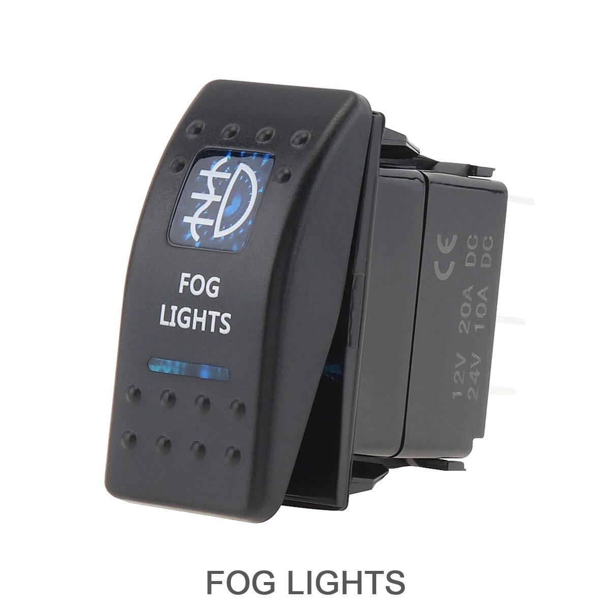 1 шт, водонепроницаемый универсальный 20А, 5-контактный морской переключатель SPST, автомобильный переключатель включения-выключения, фонарь для лодки и грузовика с двойной светодиодной подсветкой