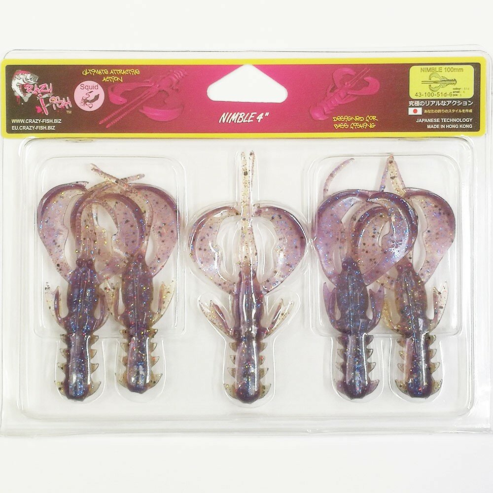 Силиконовая приманка Crazy Fish NIMBLE 4 43-100-51d-6-V