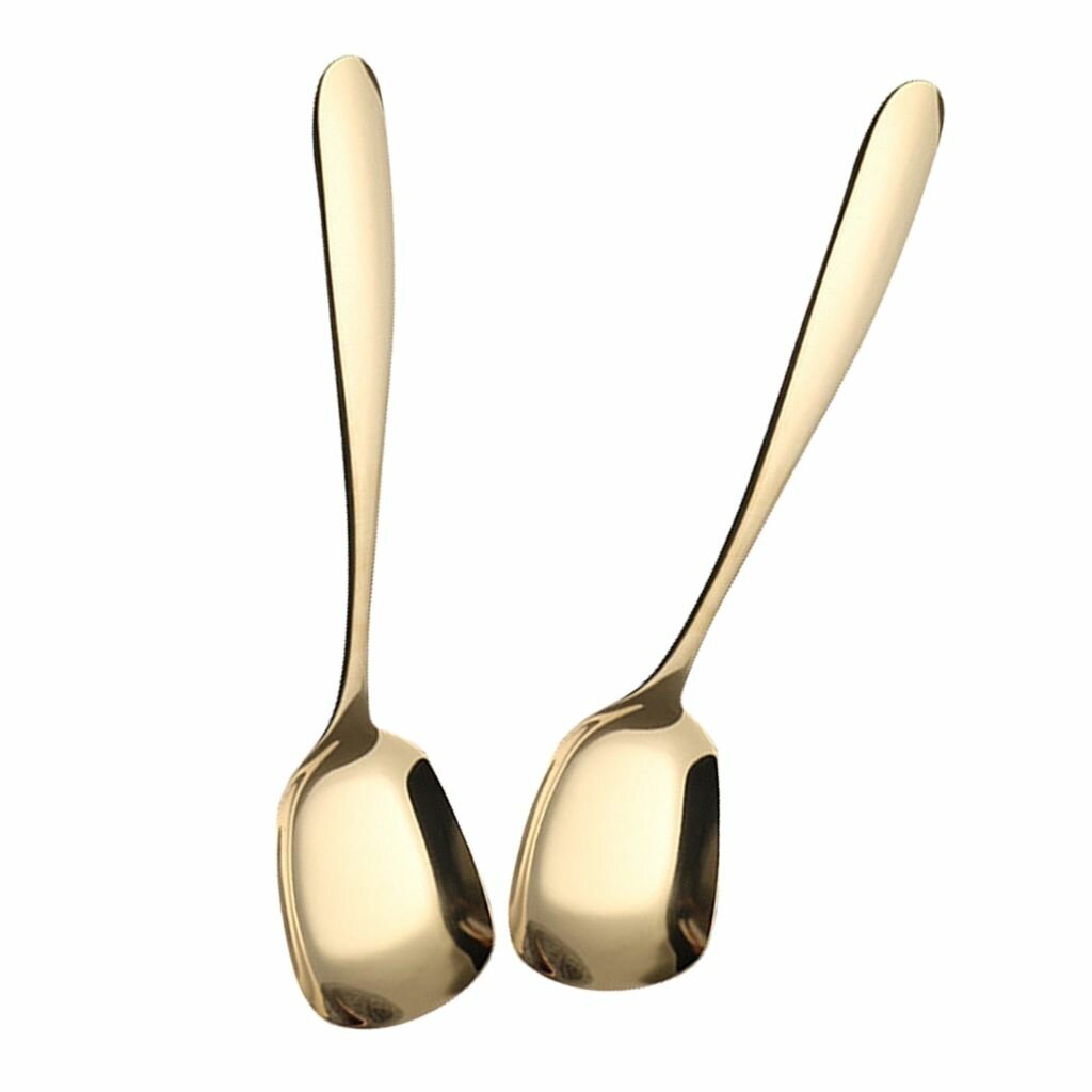 Прочные квадратные ложки из нержавеющей стали идеально подходят для домашнего и ресторана, Золото - L