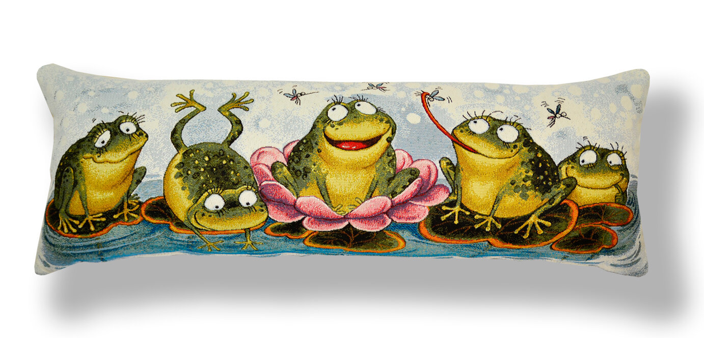 Декоративная гобеленовая наволочка "Баловни Лягушата" 32х85 см MIDA VANERI