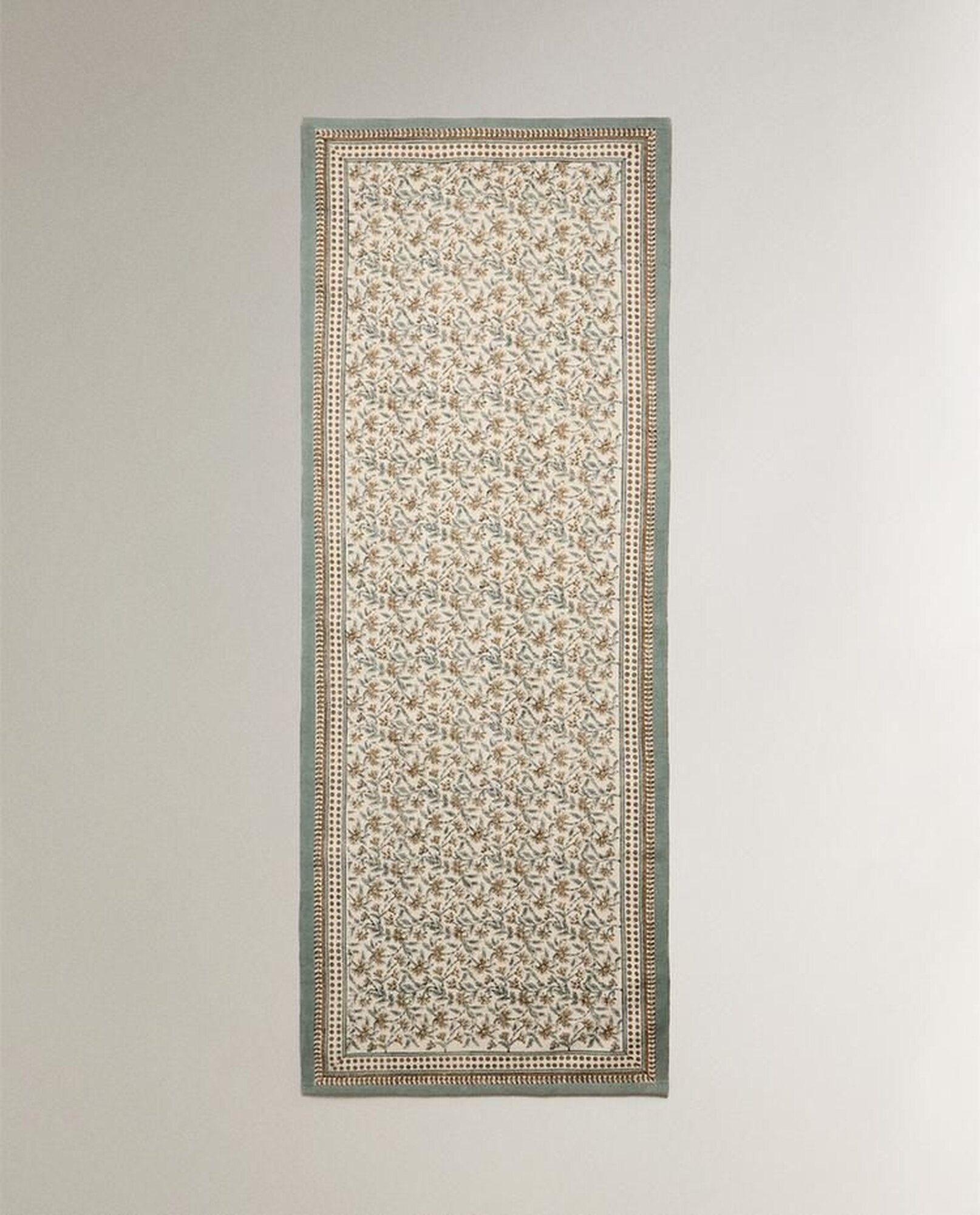 Хлопковый ковер с цветочным принтом, цвет синий, 70 x 200 см, ZARA HOME, 1376/029-1