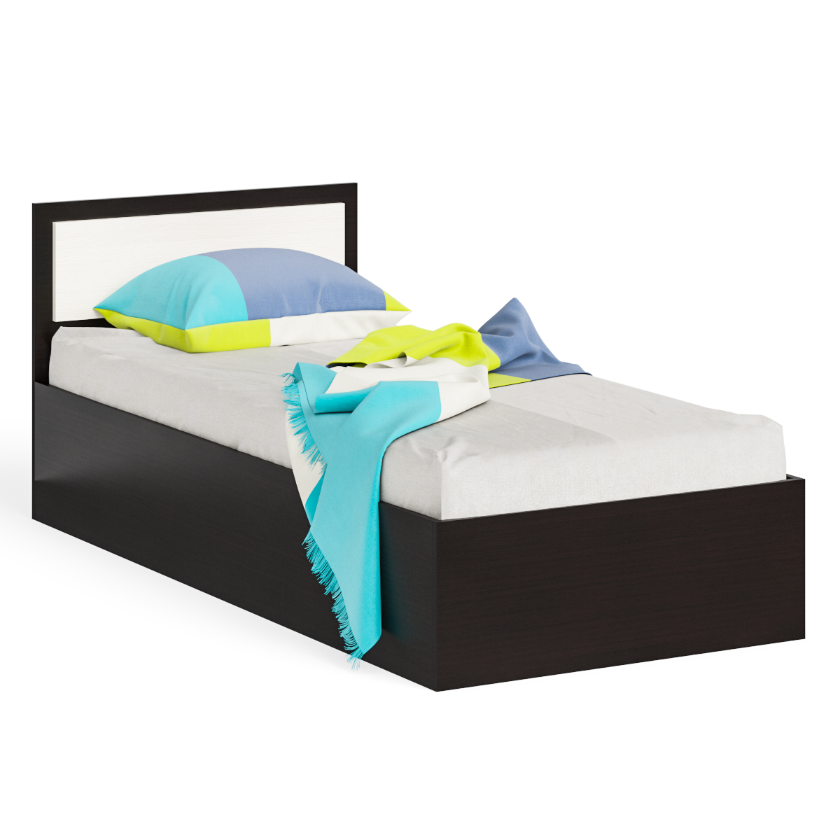 Кровать односпальная СВК Фиеста 0900, 90х200 см, цвет венге/дуб лоредо