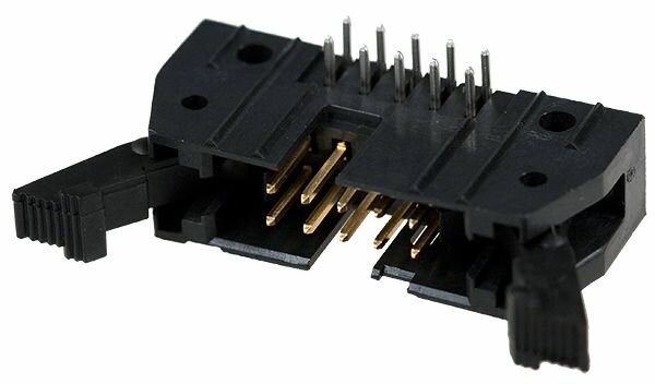 AMP-Latch-10 вилка на плату угл.2.54мм с защелкой
