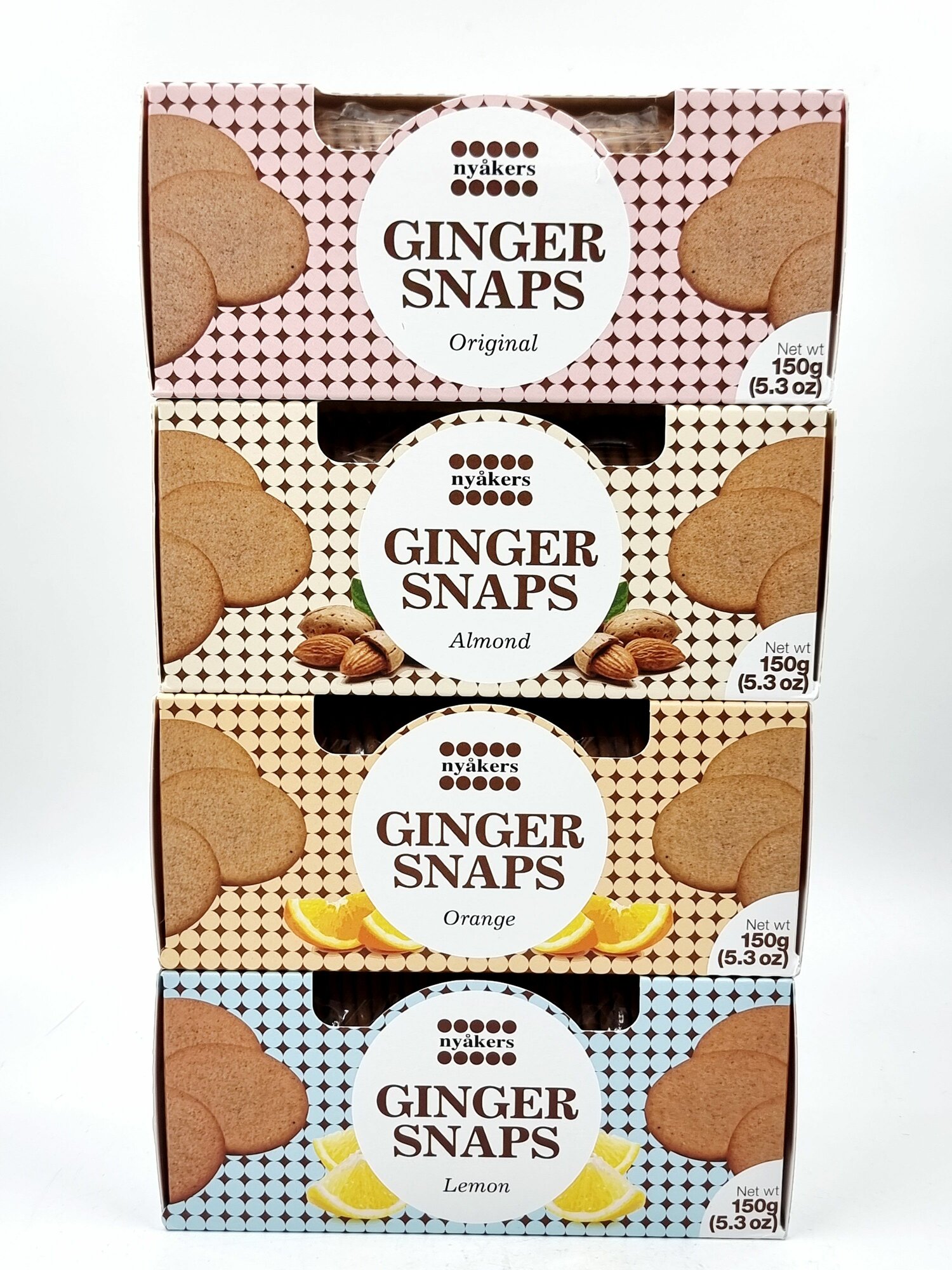 Nyakers печенье имбирное Ginger 4ре вкуса орех, лимон, апельсин (4х150) 600 г (Швеция)
