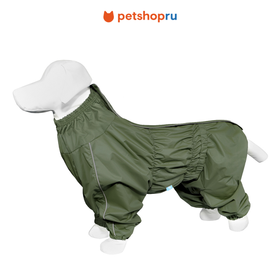 Yami-Yami одежда Дождевик для собак, хаки, на гладкой подкладке, Немецкая овчарка, спинка 67-69 см
