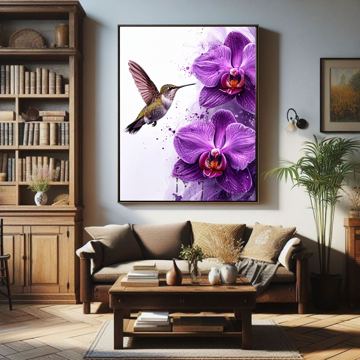 Картина на стену для интерьера "Колибри" 40х50 см, холст на подрамнике, InterToys