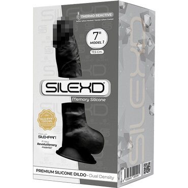 Adrien Lastic SileXD 7" Dildo Model 1, черный Фаллоимитатор на присоске с мошонкой