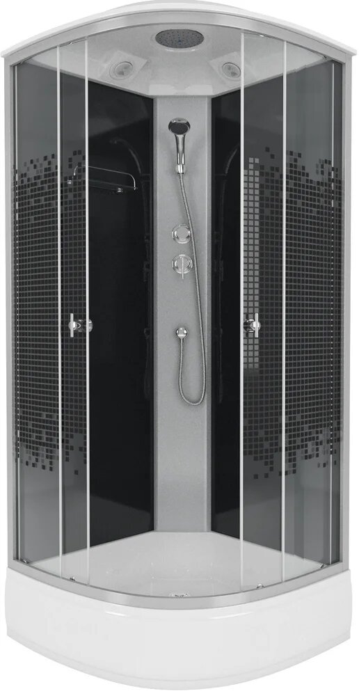 Душевая кабина Niagara Eco NG- 3504-14 BLACK стеклянная, 90x90, закрытая (с крышей), без гидромассажа, средний поддон, с вентиляцией, с функцией тропический душ