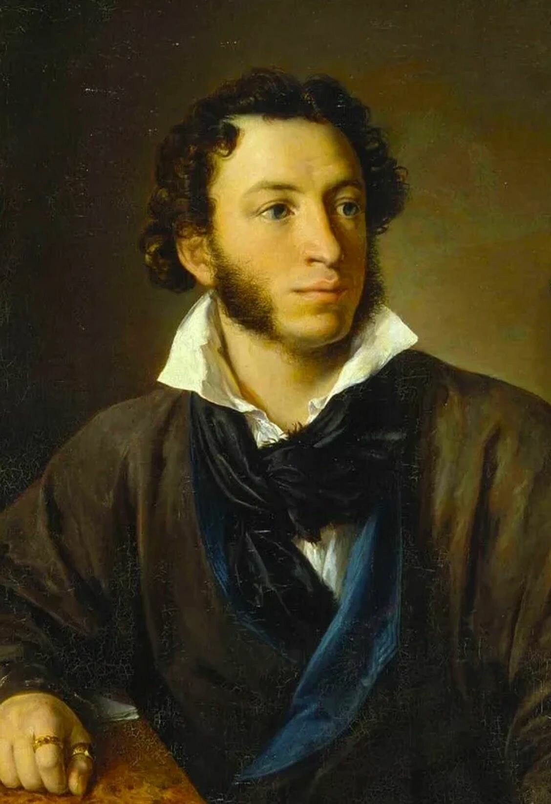 Плакат, постер Александр Сергеевич Пушкин на холсте, размер 30х42см