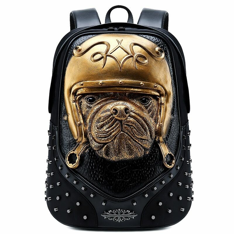 Рюкзак мужской с 3D головой льва и шипами в азиатском стиле для студентов