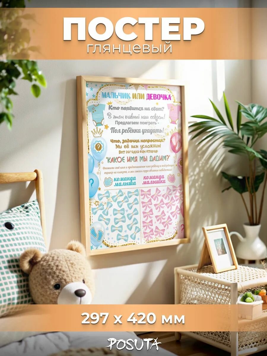 Плакат гендер пати голосование мальчик или девочка