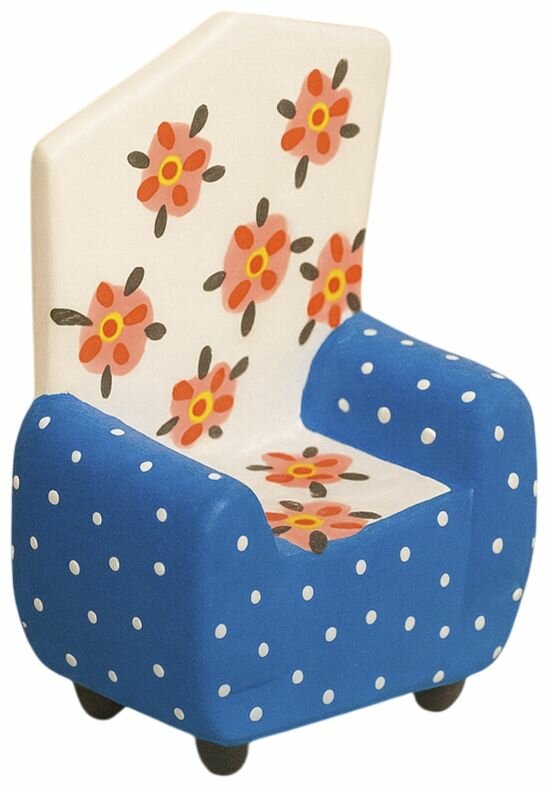 Мебель для кукол "Кресло с цветами", игрушечная деревянная мебель для кукольного домика, детская сюжетно-ролевая игра для девочек, 5×3×7,5 см