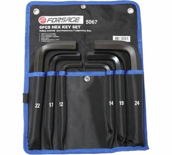 Набор Г-образных 6-гранных ключей Forsage 6 предметов на полотне F-5067(18813)