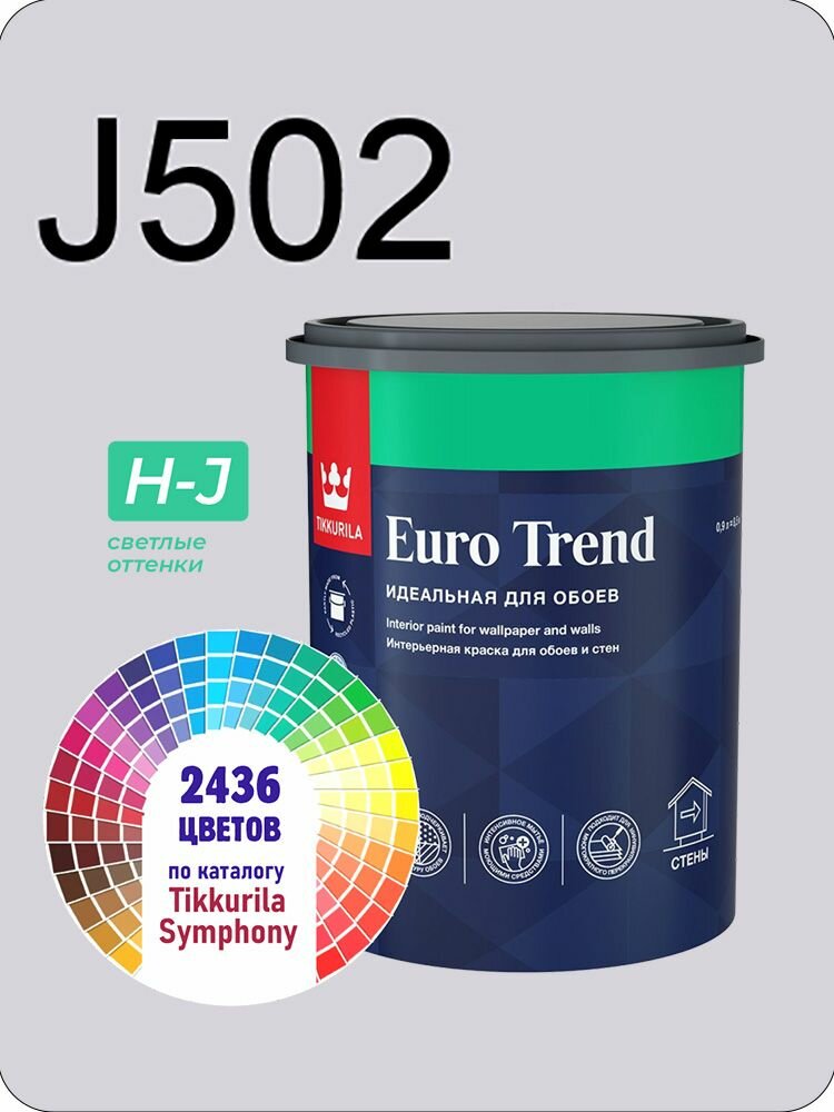 Краска для обоев Tikkurila Euro Trend 0,9л. светлые оттенки J502