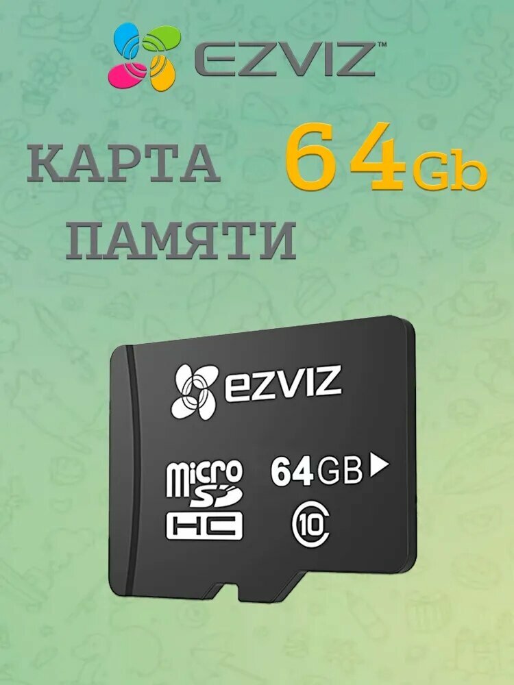 Карта памяти EZVIZ 64 Гб класс 10 для видеонаблюдения (SD Card 64Gb)