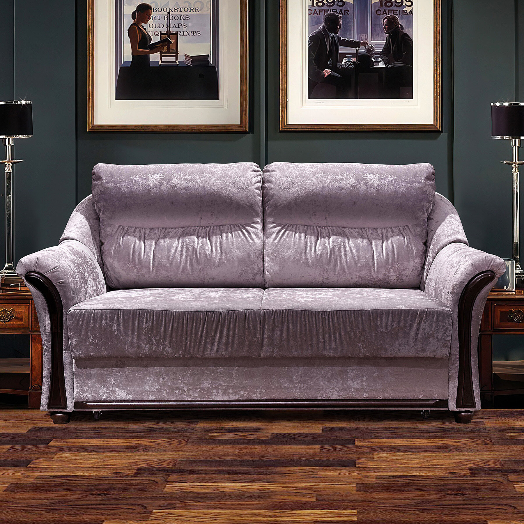 Диван-кровать Бустер Гарден, СТД, высокая спинка, мягкий, удобный, красивый, классический, антивандальная ткань, бежево-пудровый цвет.