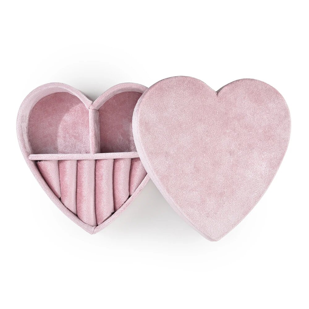 Бархатная шкатулка TAIMY в форме сердца, M, Розовый