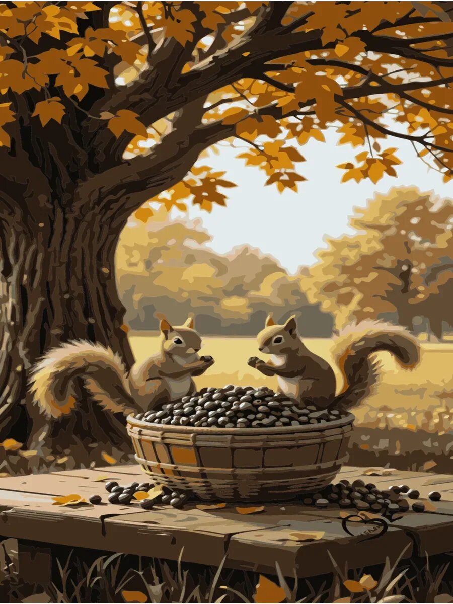 Картина по номерам белки