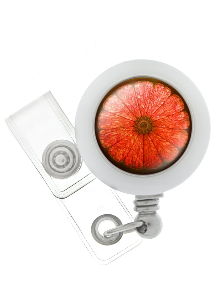 Держатель TINA BOLOTINA , для бейджа, с ретрактором, серебристый, грейпфрут