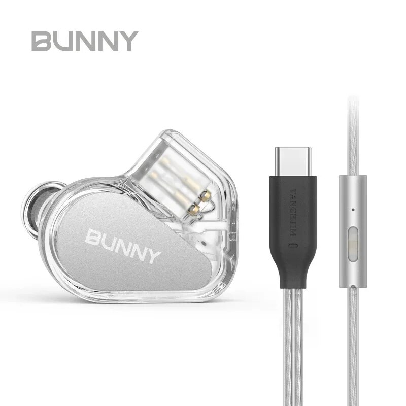 TANCHJIM BUNNY DMT 4, проводные наушники HIFI Ultra-вкладыши с круглой отверстием для игр и киберспорта TYPE-C, Type-C with mic