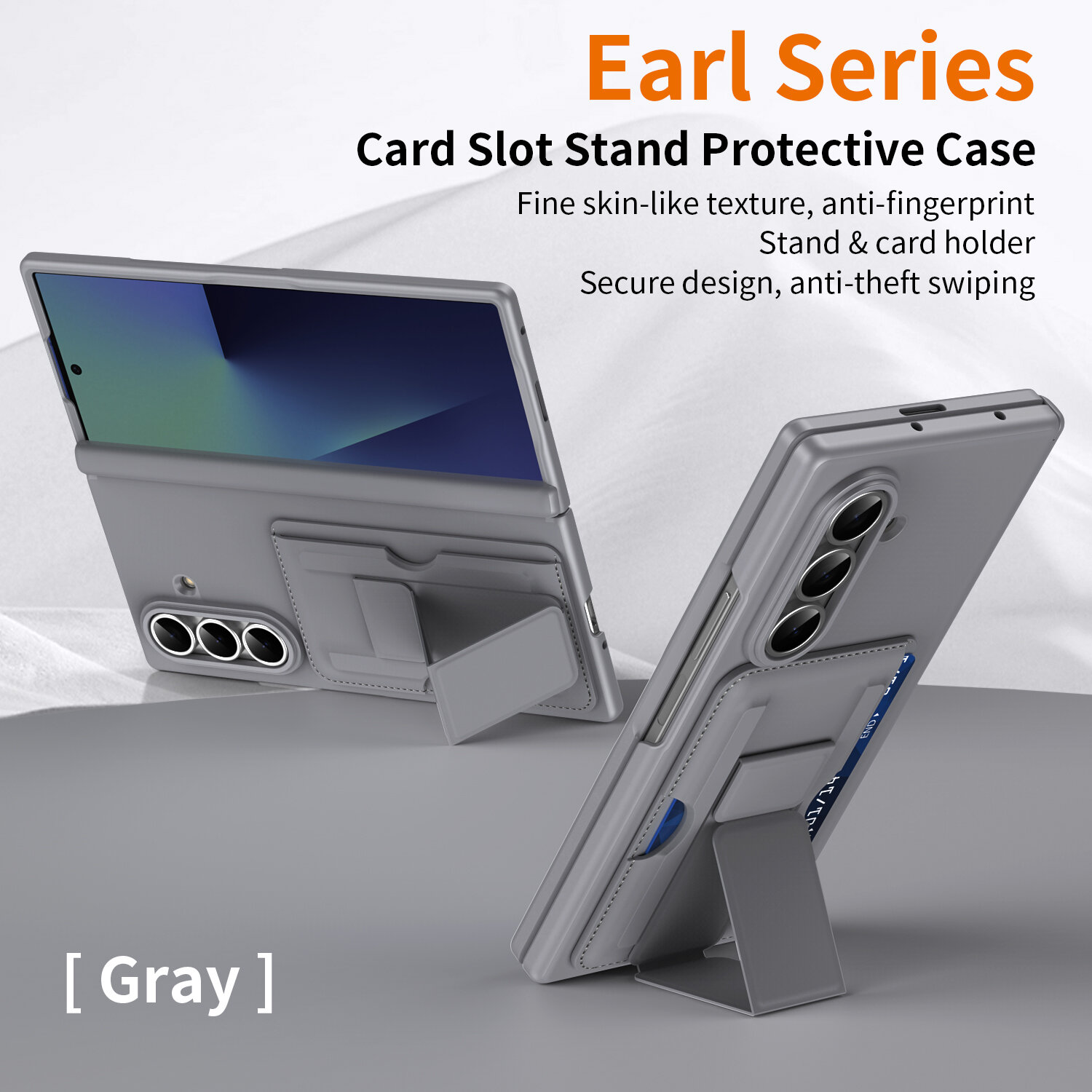 Чехол Для Samsung Galaxy Z Fold6/Samsung Z Fold6/Самсунг Галакси З Фолд6, soft touch, чехол-кардиомонитор, поликарбонат (PC), защита камеры, ударопрочный, встроенная подставка, усиленные углы, Samsung,