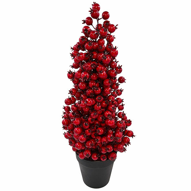 Настольная елка Berenice из красных ягод в горшочке 48 см, Christmas Deluxe, 89500