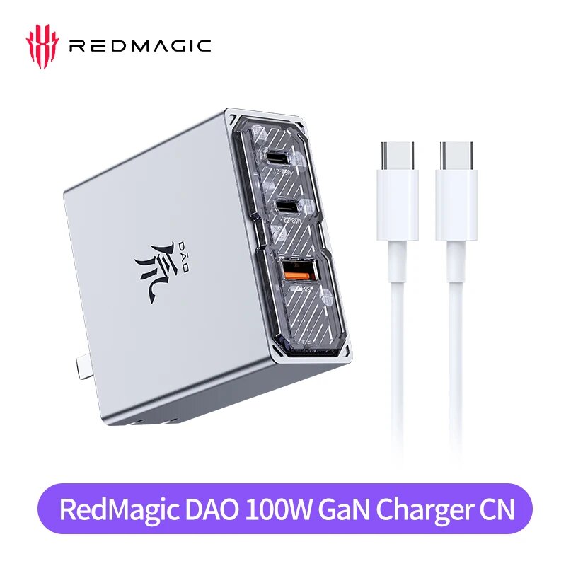 Nubia Redmagic, 3-портовое быстрое зарядное устройство GaN, 100 Вт, макс. 100 Вт. Зарядное устройство с двойной линией передачи данных типа C 5 А, 100 Вт для Nubia Redmagic 10 PRO, 100W Three Ports