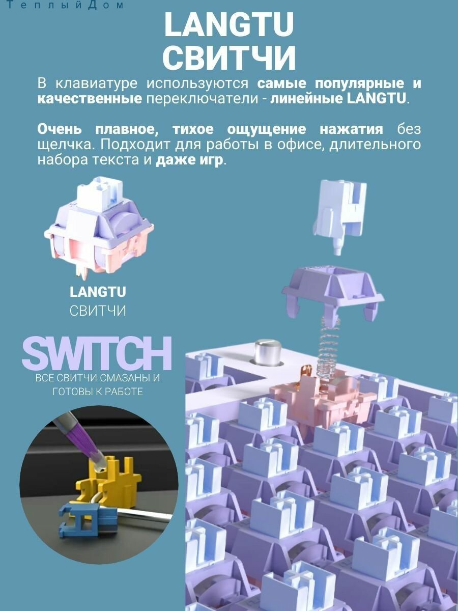 Механическая клавиатура с подсветкой и экранчиком Toxic Ant LT75, зеленая