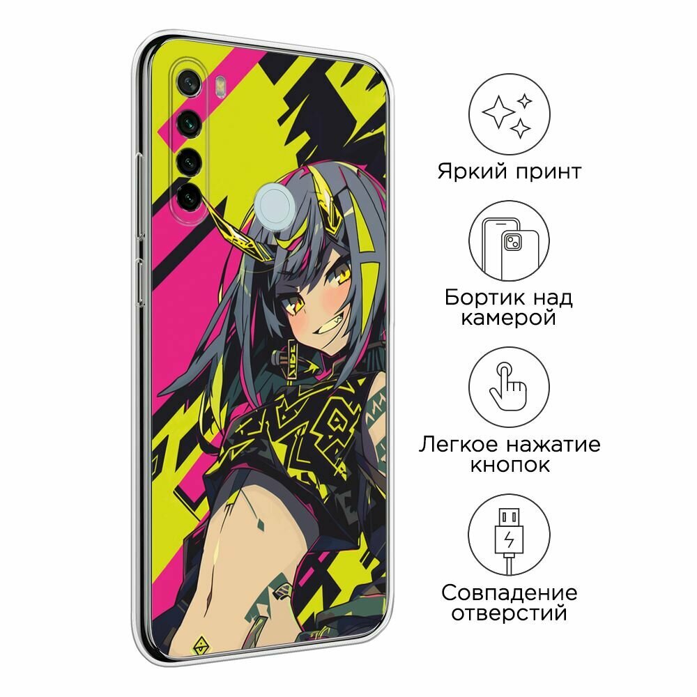 Чехол на Xiaomi Redmi Note 8T / Сяоми Редми Нот 8Т с принтом "Девушка в кибер костюме" — фото 1