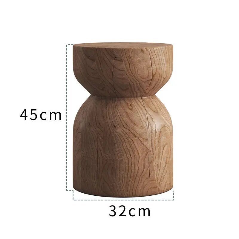 Табурет из цельного дерева, деревенский деревянный пирс, приставной столик, скандинавское круглое бревенчатое сиденье, бохо, домашний декор, акцент, подставка для ног для гостиной