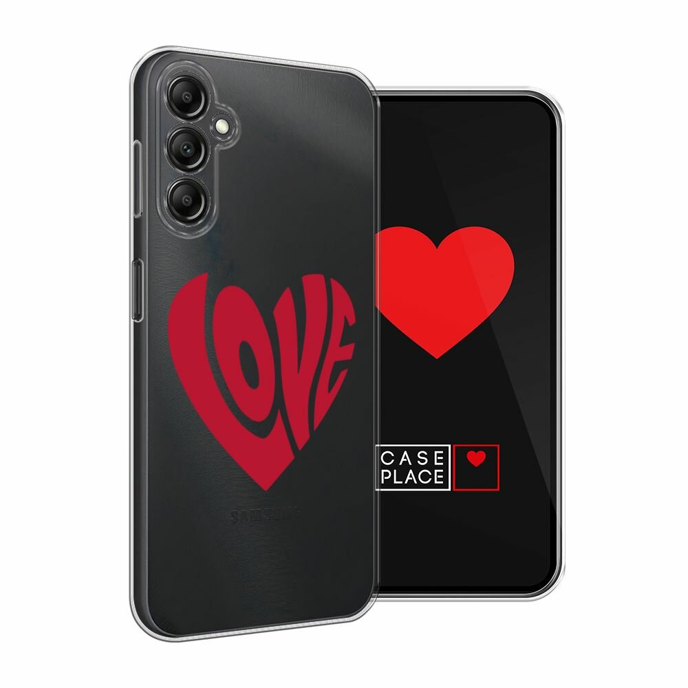 Чехол на Samsung Galaxy A15 / Самсунг А15 с принтом "Love heart 2 - 14 февраля", прозрачный — фото 1