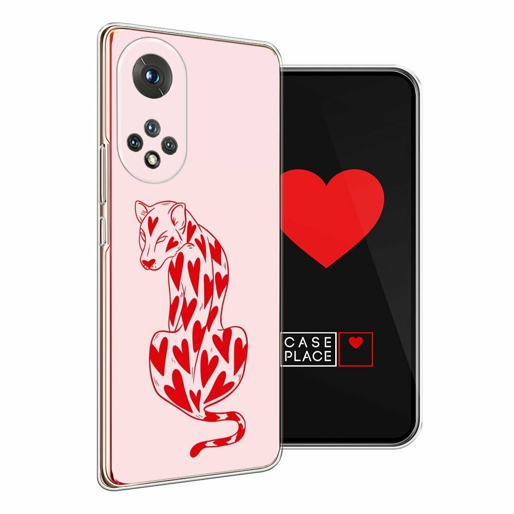 Чехол на Honor 50/Huawei Nova 9 / Хонор 50/Хуавей Нова 9 с принтом "Heart panther 1 - 14 февраля" — фото 1